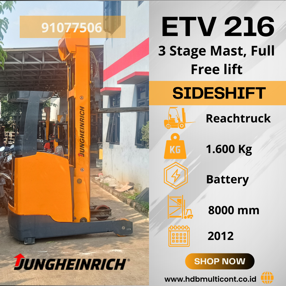 Forklift Jungheinrich ETV 216 SN 91077506 | Reach Truck 1.6 Ton