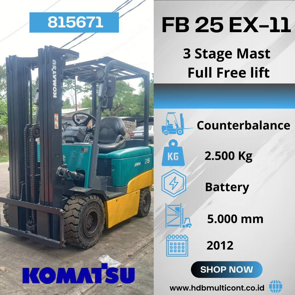 Forklift KOMATSU FB25EX-11 SN 815671 | Forklift Elektrik Ready